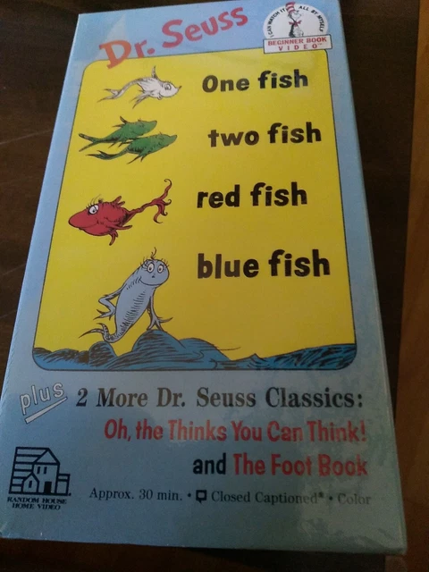 DR. SEUSS ONE Fish Two Red Blue VHS Video Tape Thinks foot BRAND NEW ...