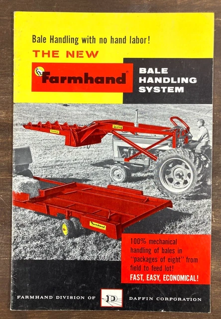 FARMHAND BALE HANDLING System 60's Dealer Sales Brochure Tractor Loader ...