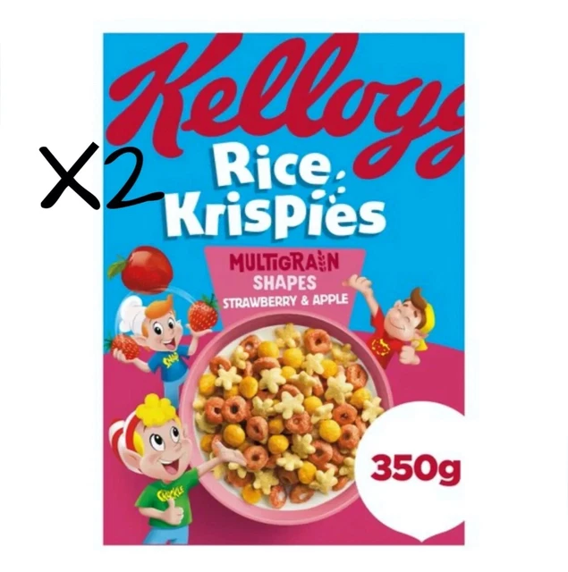 2 X KELLOGGS Rice Krispies Multigrain Shapes Strawberry & Apple ...