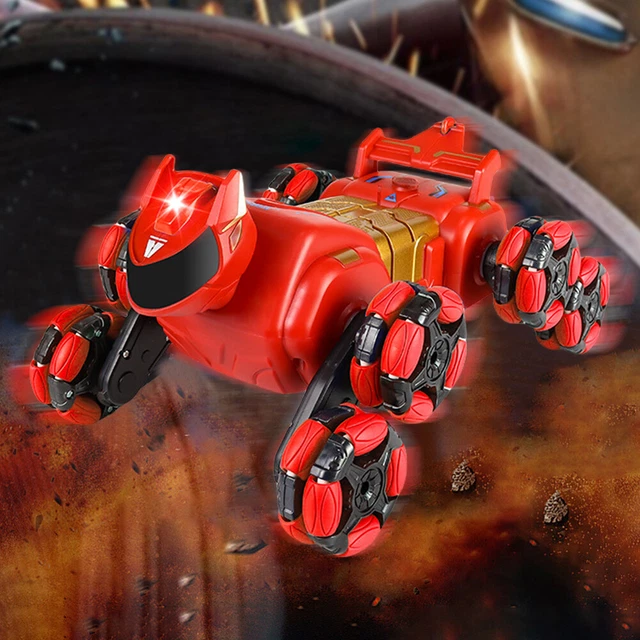 2.4GHZ 4WD EIGHT Wheeled RC Dog Remote Control Robot Dog Gesture RC Car ...
