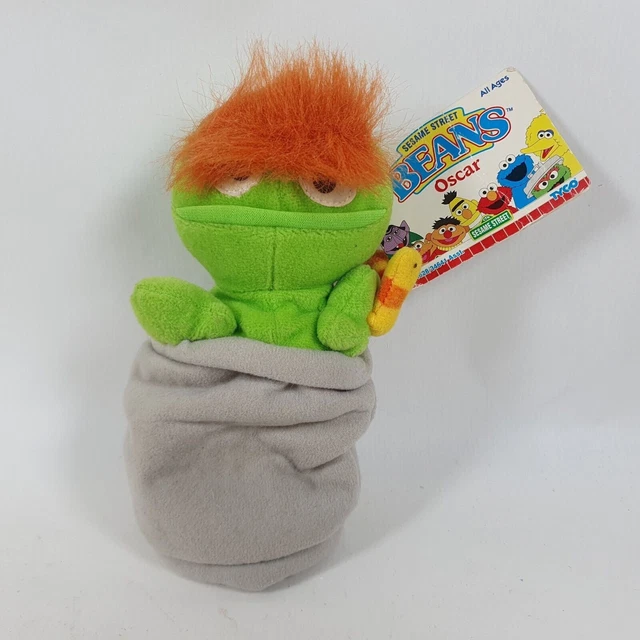 OSCAR SESAME STREET Beans 1997 Tyco Jim Henson Beanie Plush with Tag £ ...