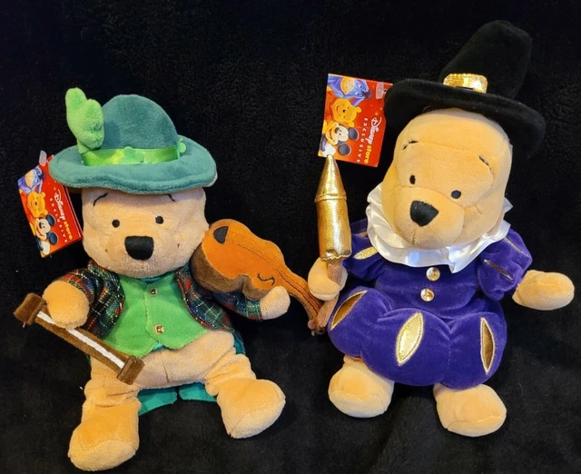 RARE DISNEY STORE Winnie The Pooh Guy Fawkes & St Patricks Day Beanbag ...