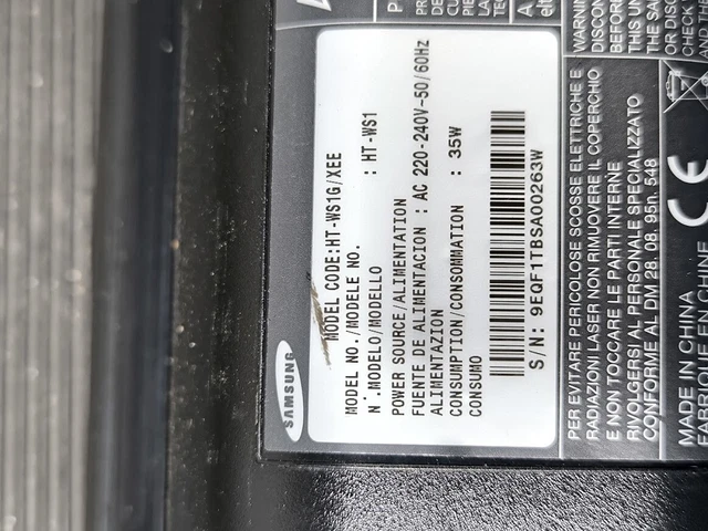 SAMSUNG HT-WS1 SOUNDBAR - For Parts, Model HT-WS1G/XEE £37.62 - PicClick UK