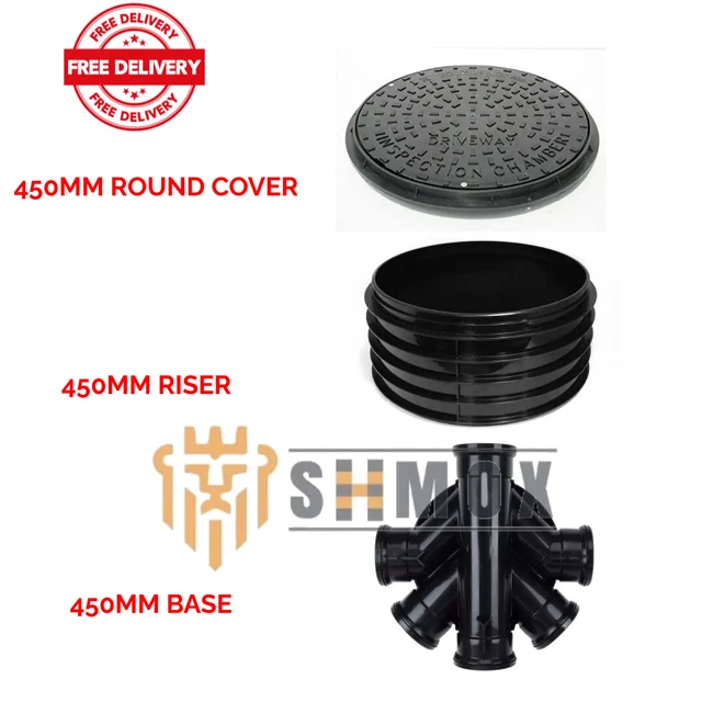 450MM INSPECTION CHAMBER Manhole - Base, Riser, Round Cover & Frame £58 ...