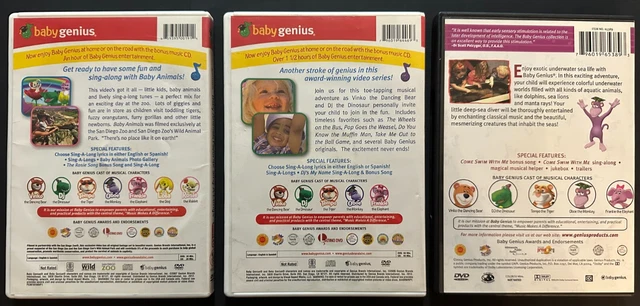BABY GENIUS=3 DVDS/ Cases. Underwater, Songs, Animals, All Included. £5 ...