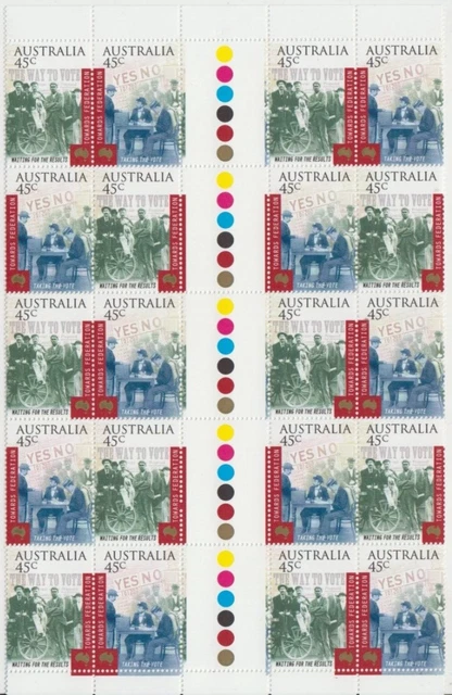 STAMPS 2000 AUSTRALIA 45c Federation gutter strip of 20 as collected in ...
