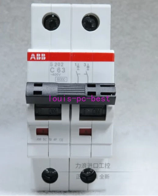 ABB MINIATURE CIRCUIT Breaker Type C 2P S202-C63 63A EUR 57,91 - PicClick FR