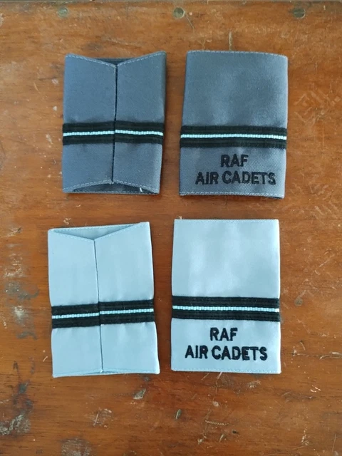 RAF AIR CADETS - Flying Officer Rank Slides - Light Blue, Dark Blue £2. ...