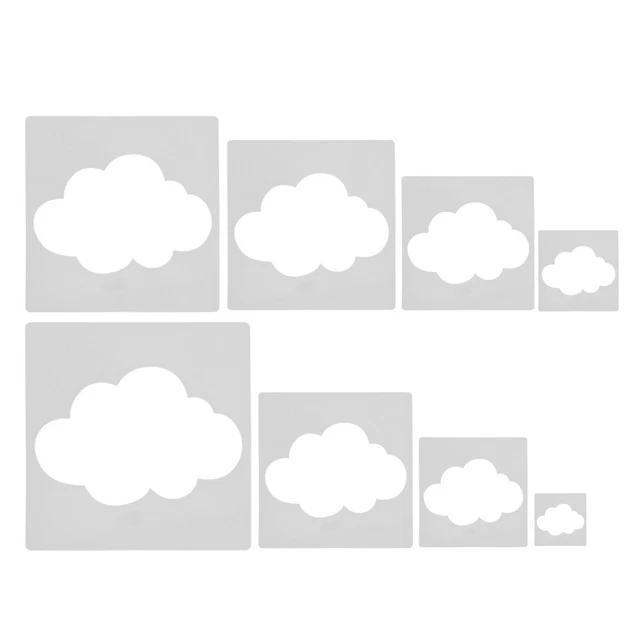 8PCS CLOUD STENCIL Templates: Stencils for Painting on Wood - Reusable ...