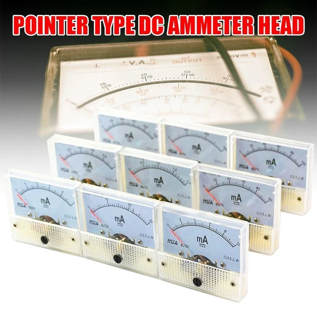 AMMETER HEAD POINTER Ammeter Panel DC Amp Meters Analog Meter Measuring ...