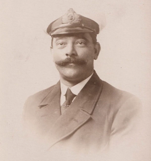 WW1 PHOTO POSTCARD Handsome Sailor Moustache Uniform Royal Navy Suit ...