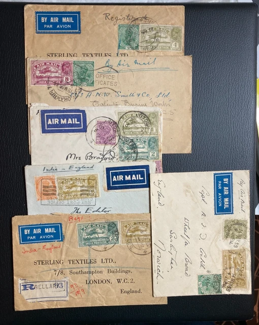 BEAUTIFUL SIX AIR Mail Covers To England. £18.28 - PicClick UK
