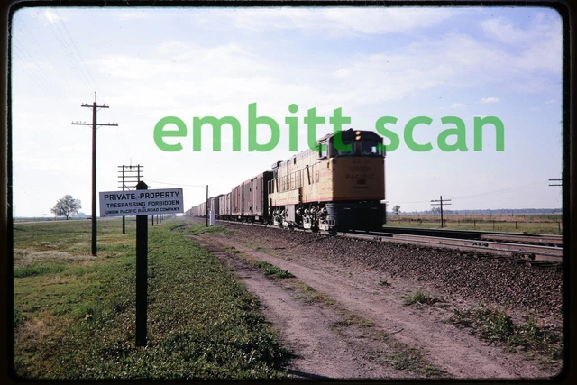 ORIGINAL SLIDE, UP Union Pacific GE U50 #41 Freight Train Action, 1968 ...