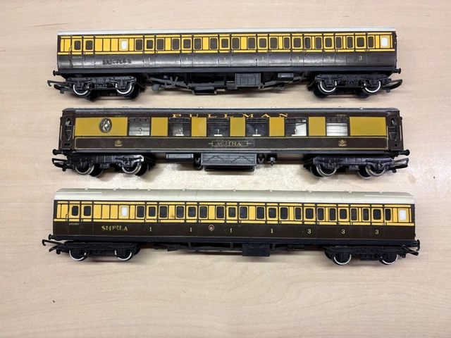 THREE HORNBY PULLMAN Coaches - Lucille, Agatha, Sheila, OO gauge, one ...