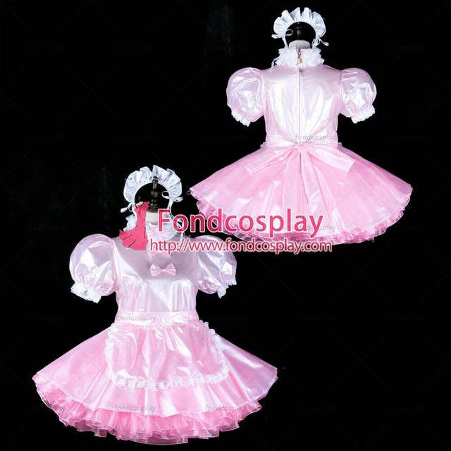 LOCKABLE SISSY MAID Satin dress cosplay costume Tailor-made EUR 33,39 ...