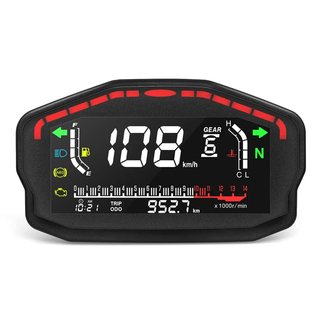 UNIVERSAL BACKLIGHT LED LCD Digital Motorcycle Speedometer Odometer ...
