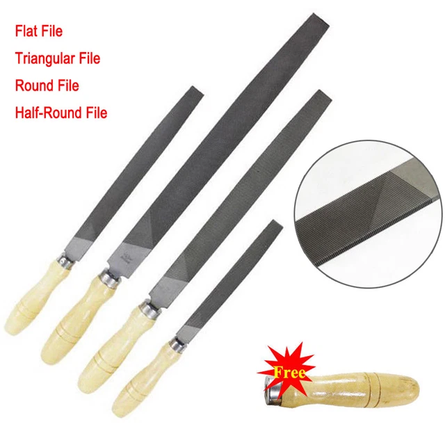 6'' 8'' 10'' 12'' Flat Triangular Round Half-Round Wood Rasp File ...