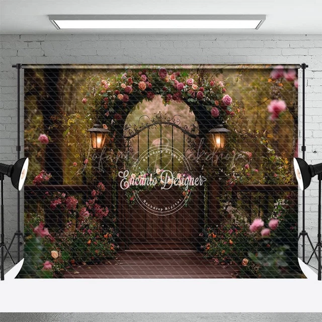 LOFARIS ROMANTIC BROWN Gate Floral Natural Wedding Backdrop $36.09 ...