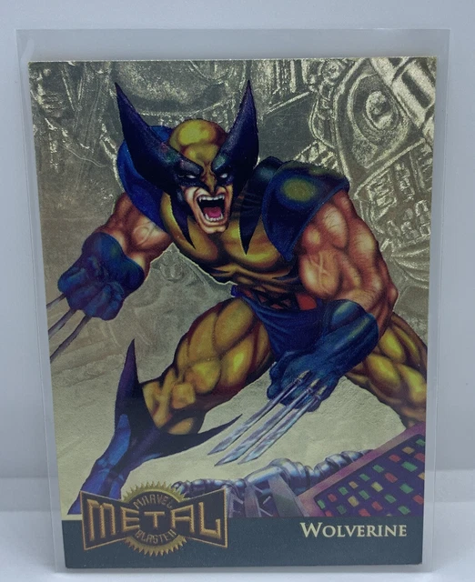 1995 FLEER MARVEL Metal "WOLVERINE" insert blaster en or #18 de 18 ...