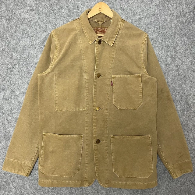 LEVIS ENGINEER COAT Chore Jacket Railroad Utility M Beige/Brown/Tan ...