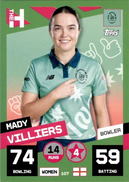 TOPPS CRICKET ATTAX The Hundred 2022 - Mady Villiers Oval Invincibles ...