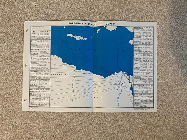 WW2 RAF ORIGINAL Map Emergency Airfields Egypt 1944 Royal Air Force £9. ...