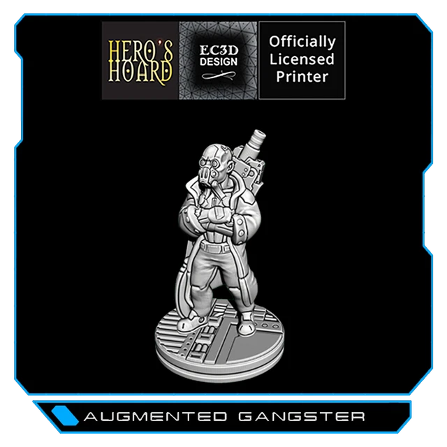 3D PRINTED AUGMENTED Gangster model for Sci Fi Tabletop RPG Starfinder ...