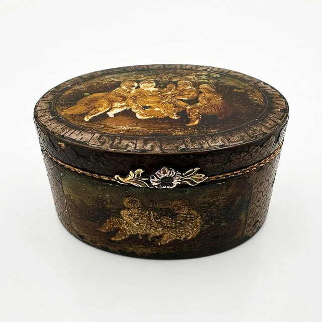 RARE OVAL LACQUER Gilt Copper Snuff Box George Iii 18Th Century £145.00 ...