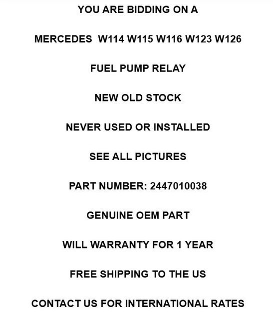 NOS! MERCEDES W114 W115 W116 W123 W126 Diesel Pump Primer Bosch OEM W ...