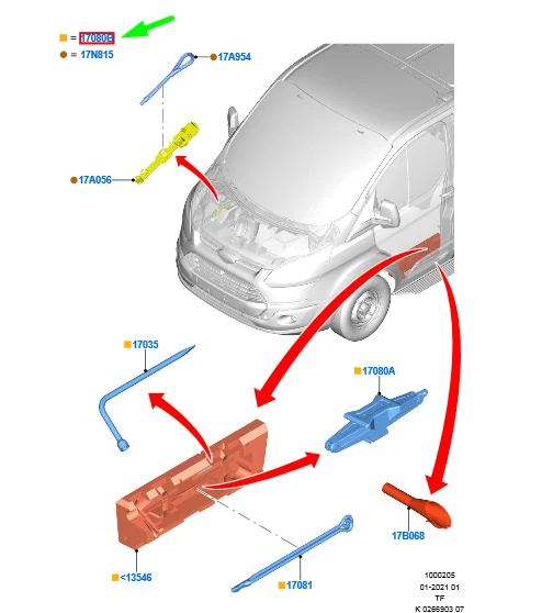 FORD TRANSIT CUSTOM MK1 Lift Jack Assy 2421210 NEW GENUINE £172.95 ...