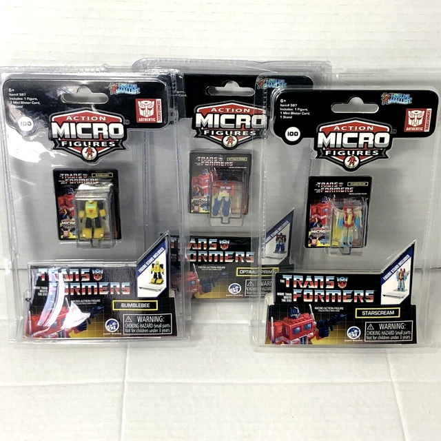 WORLD'S SMALLEST TRANSFORMERS x3: Optimus Prime, Bumble Bee, Starscream ...