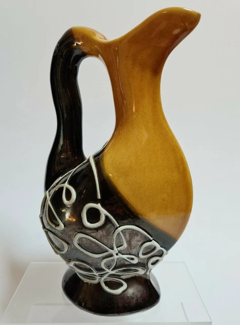 PICHET EN CÉRAMIQUE de VALLAURIS Décor flammé noir et jaune années 1960-1970 EUR 30,00 - PicClick FR