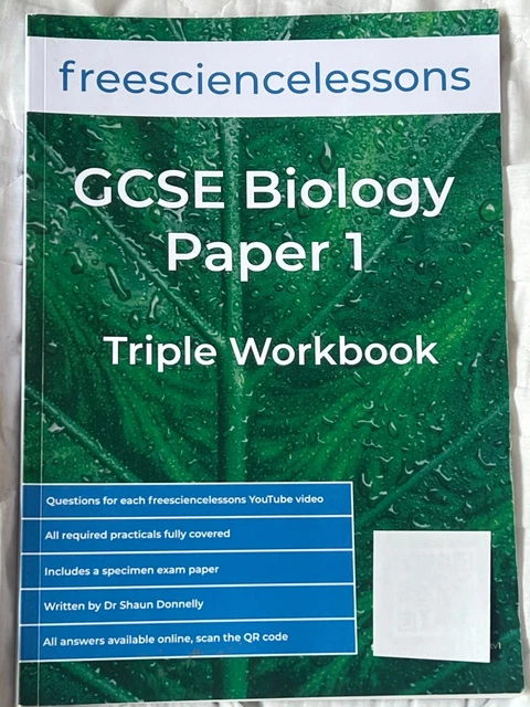 FREESCIENCELESSONS GCSE BIOLOGY Paper 1: Triple Workbook £8.63 ...