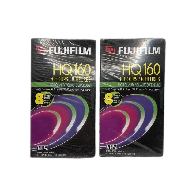 LOT OF 2 - Vtg VHS Fuji Hq 160 8 Hours Standard Grade Video Tape $29.99 ...