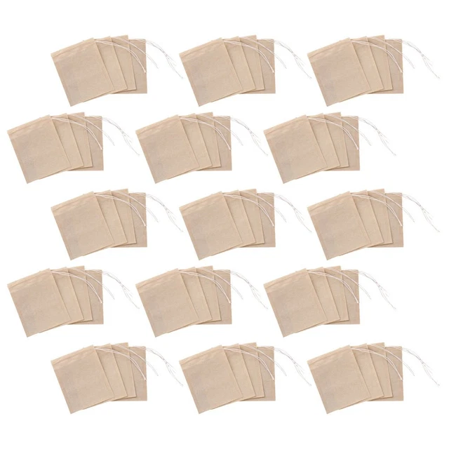 200 PCS REUSABLE Drawstring Paper Tea Filter Bags Infuser For Loose Tea ...