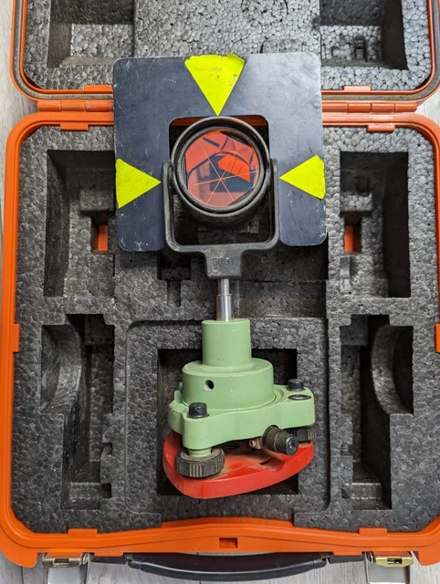 LEICA SURVEY PRISM Reflector Set & Tribrach w Optical Plummet & hard ...