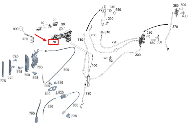 MERCEDES-BENZ SPRINTER 907 RH Sliding Door Handle Base A9077601100 NEW ...