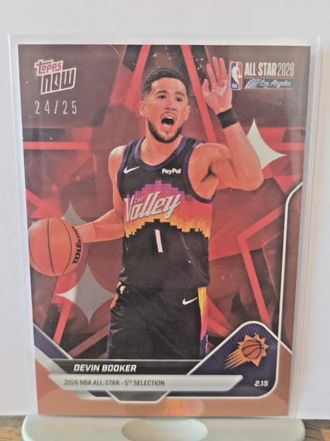 DEVIN BOOKER 2025-26 Topps Now NBA All-Star 2026 Orange Foil #24/25 £50 ...