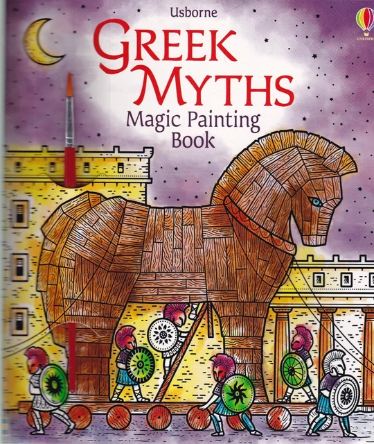GREEK MYTHS MAGIC Painting Book Usborne Activity Facts Learning age 5-7 ...
