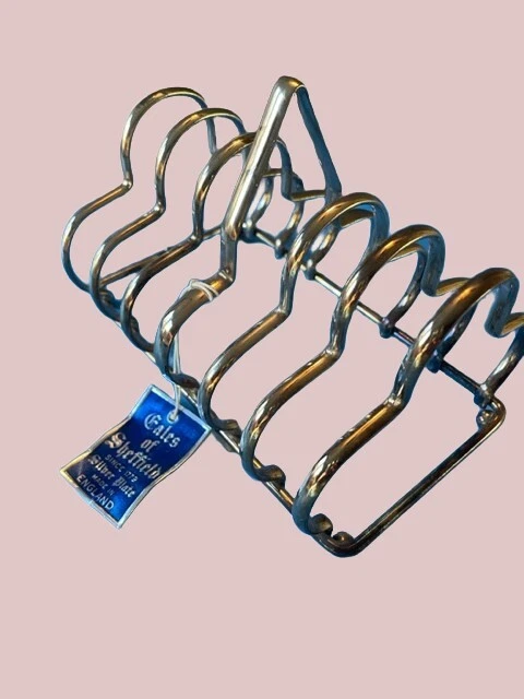 VINTAGE SHEFFIELD ART Deco Silver-Plate English Toast Rack England NEW ...