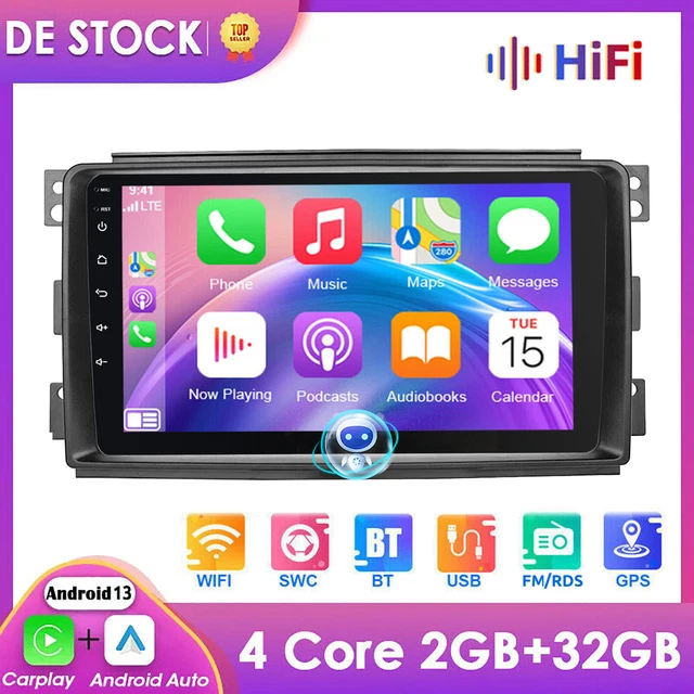 32GB ANDROID 13 Carplay Autoradio GPS Navi WIFI RDS Für Smart Fortwo 451 2005-10 EUR 114,99 ...