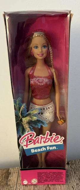 MATTEL BARBIE DOLL J0697 Beach Fun Barbie Sunglasses Sun Lotion Outfit ...
