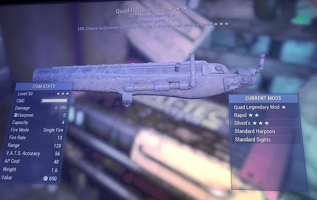 FALLOUT 76 ARMA (PS4/PS5) pistola arpione quad FFR EUR 21,13 - PicClick IT