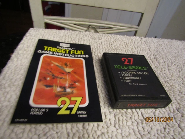 ATARI SEARS TELE-GAMES Target Fun 27 Games Program Cartridge 70s 99801 ...