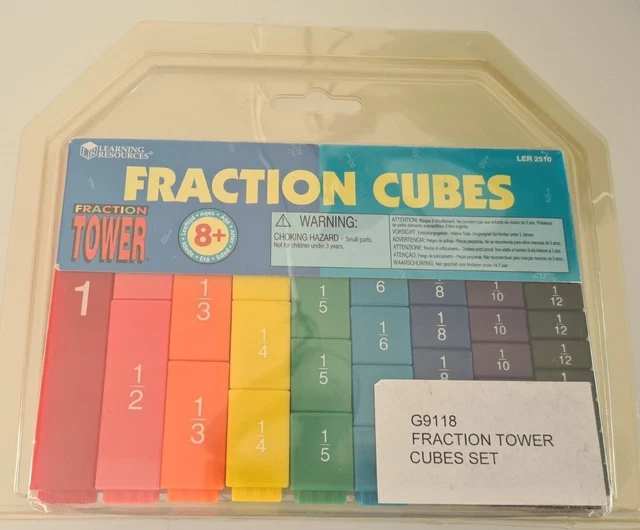 LEARNING RESOURCES EQUIVALENCY Fraction Cubes Tower £5.00 - PicClick UK