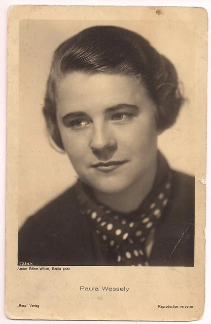 MOVIE STAR POSTCARD PAULA WESSELY Vienna Austria WW2 Banned "Snow White ...