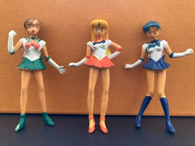 LOT DE 3 figurines SAILOR MOON vintage bootleg SAILOR JUPITER / MERCURY ...