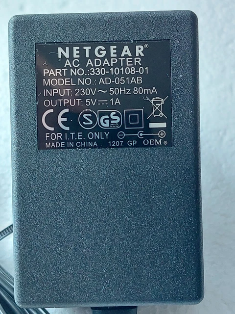 NETGEAR POWER NETZTEIL 5V/1A Model: AD-051AB gebraucht EUR 10,00 ...