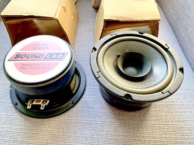 2 X VINTAGE SoundLAB 525LUX 5 1/4" Hifi Full Range Speaker Driver Home ...