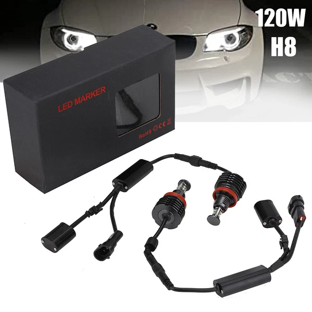 H8 ANGEL EYES LED Standlicht 120W Für BMW E60 E61 E71 E70 E82 E90 E91 E92 X5 X6 EUR 38,68 ...